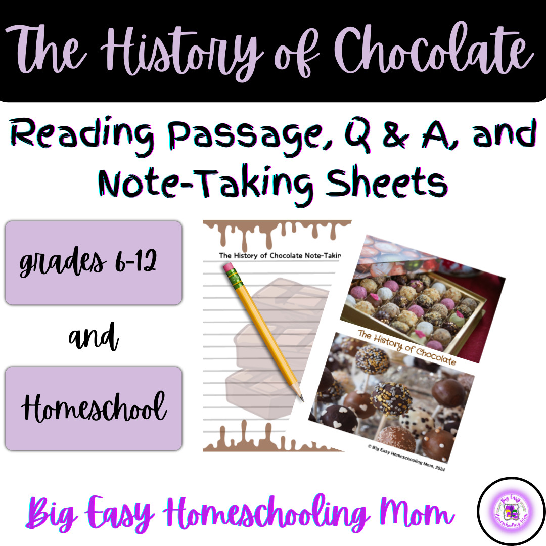 The History of Chocolate Reading Passage, Q & A, and Note-Taking ...