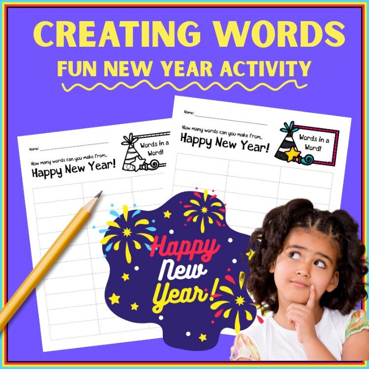 Creating Words | New Year Activity | Homeschool Resource Co.